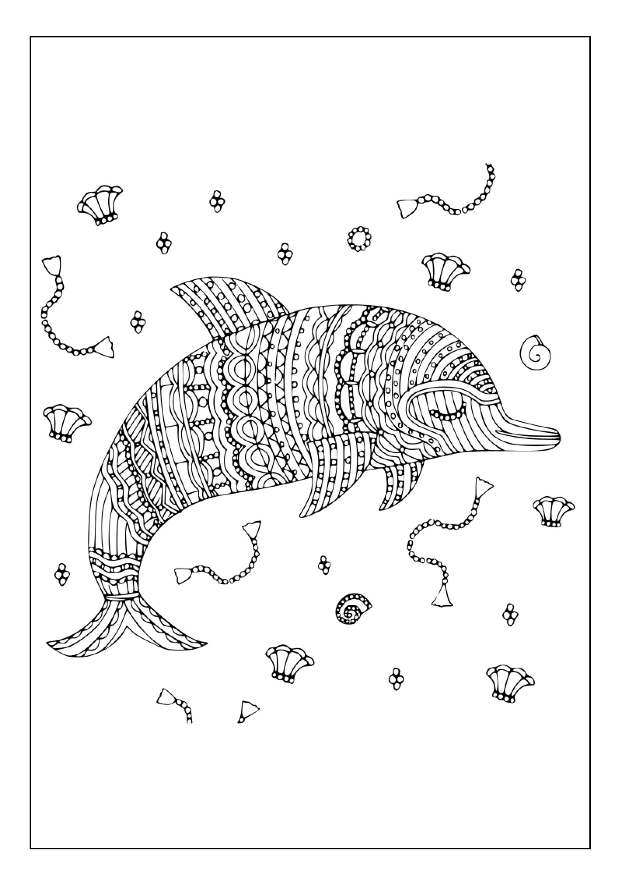 Printable Zentangle Fish Coloring Pages for Kids & Adults | 25 Pages ...