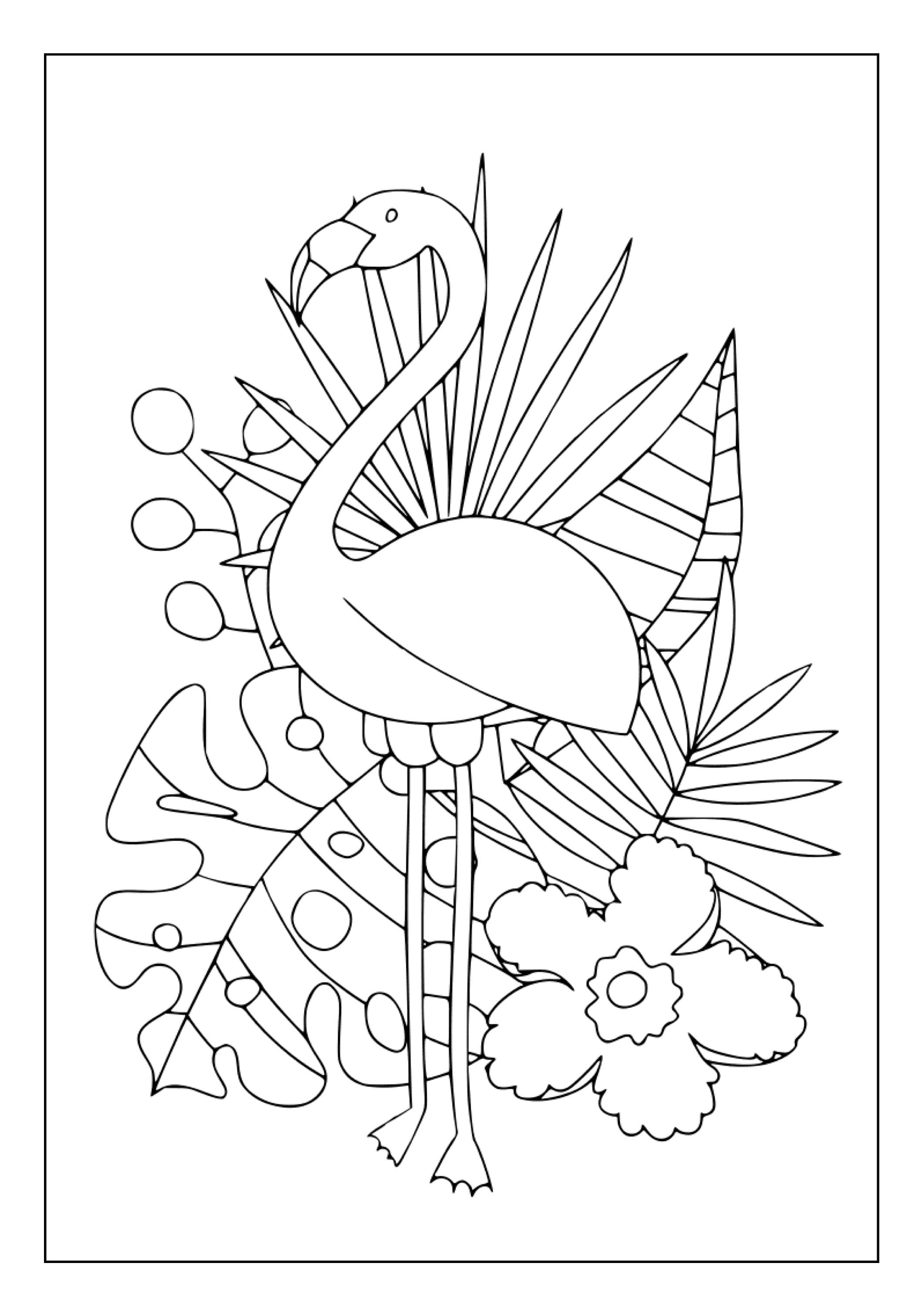 Printable Flamingo Coloring Pages for Kids and Adults | 100 Pages ...
