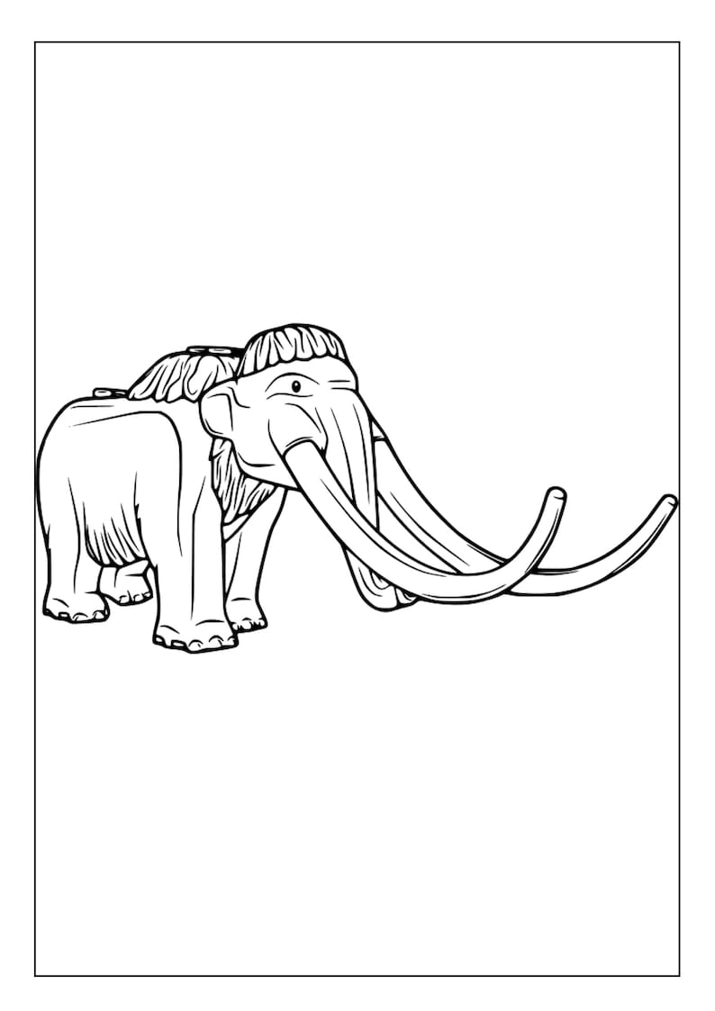 Printable Mammoth Coloring Pages for Kids & Adults | 30 Pages | Instant ...