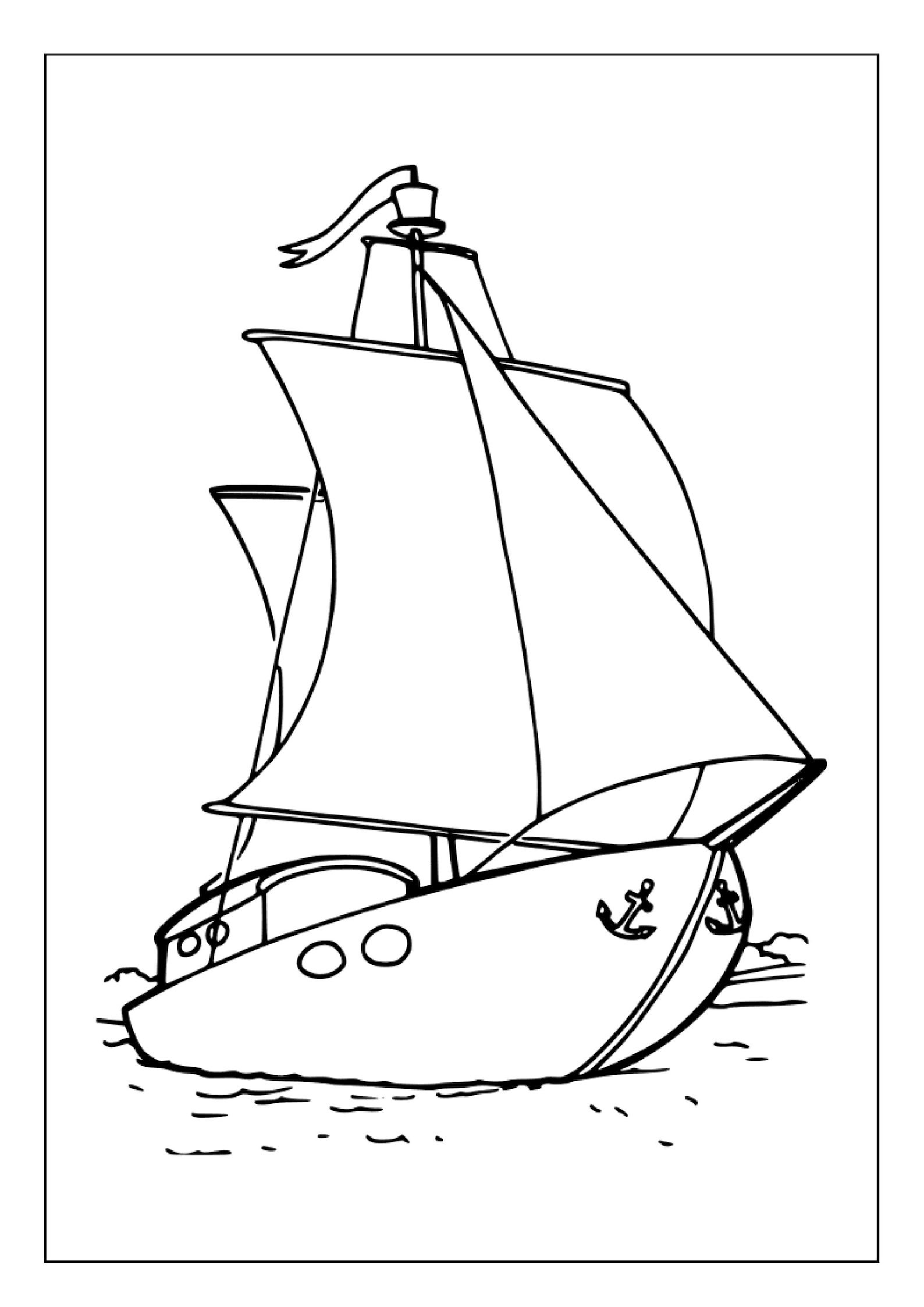 Printable Sailboat Coloring Pages for Kids & Adults | 40 Pages ...