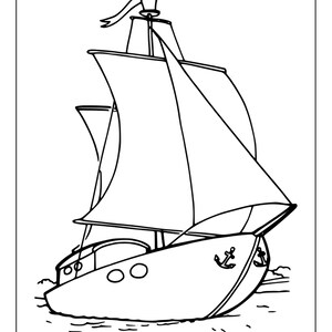 Printable Sailboat Coloring Pages for Kids & Adults | 40 Pages ...