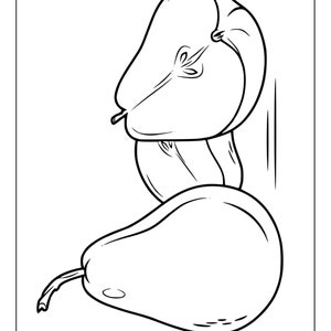 Printable Pear Coloring Pages for Kids & Adults | 35 Pages | Digital ...