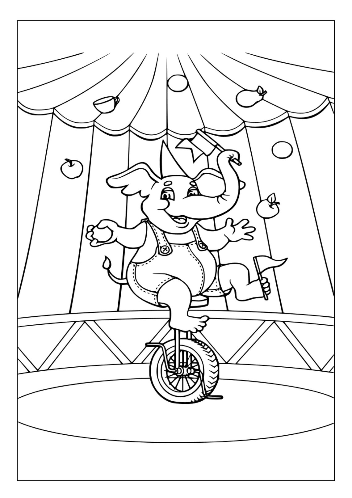 Printable Circus Coloring Pages for Kids and Adults 90 Pages Instant ...