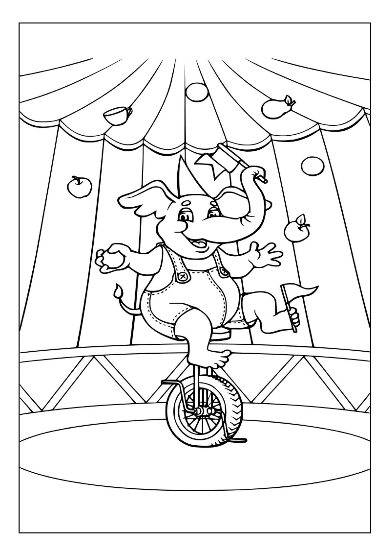 Printable Circus Coloring Pages for Kids and Adults 90 Pages Instant ...