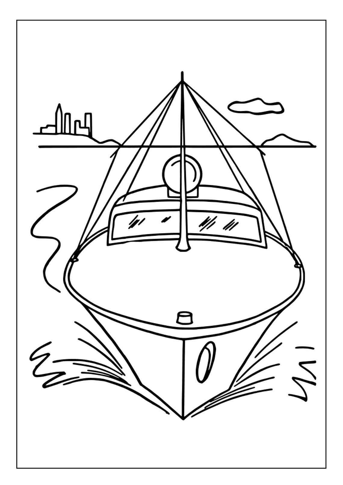 Printable Boat Coloring Pages for Kids and Adults | 100 Pages | Instant ...