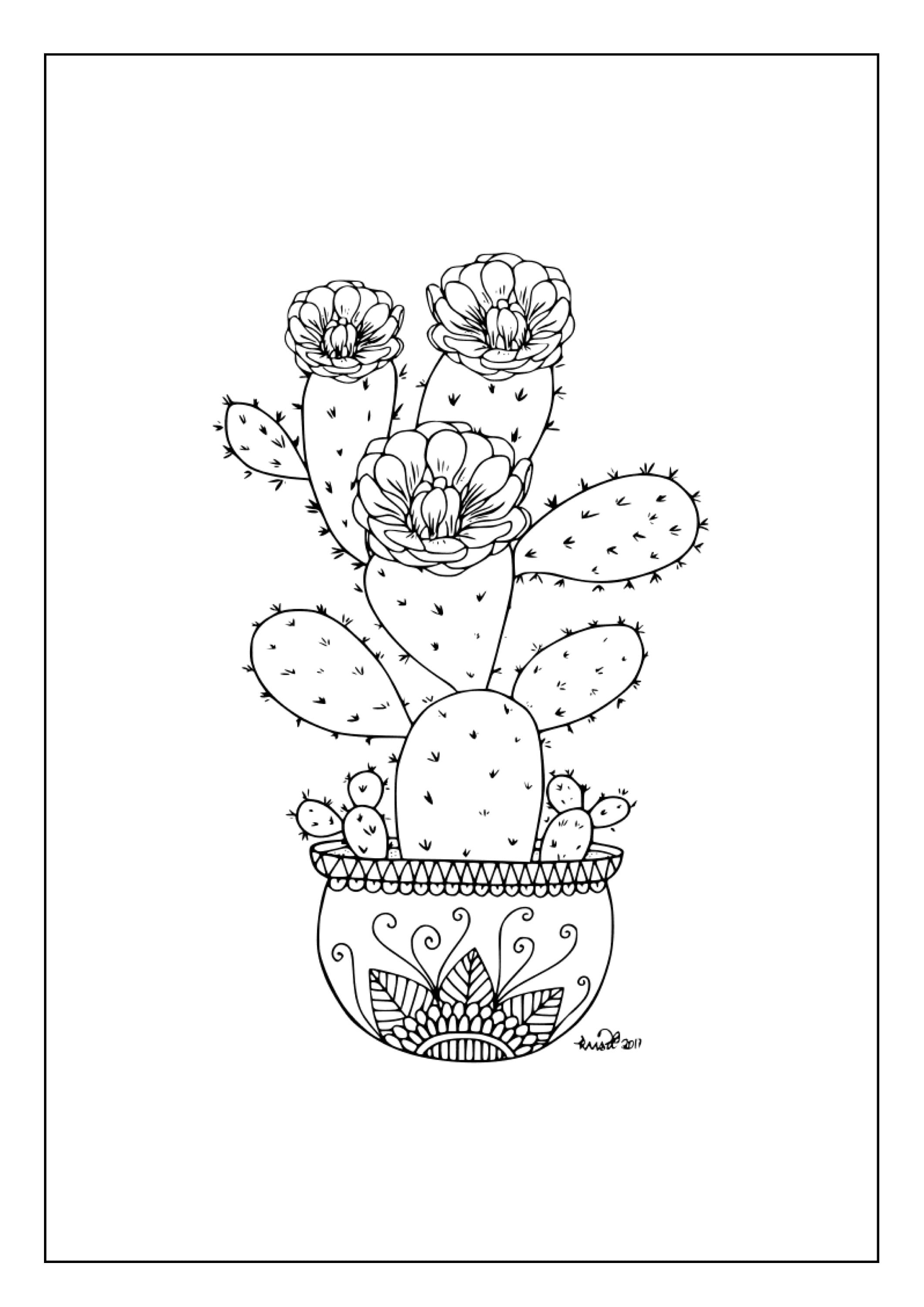 Printable Succulent Coloring Pages for Kids & Adults | 30 Pages ...