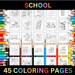 Printable School Coloring Pages for Kids & Adults | 45 Pages | Instant ...