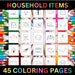 Printable Household Items Coloring Pages for Kids & Adults 45 Pages ...