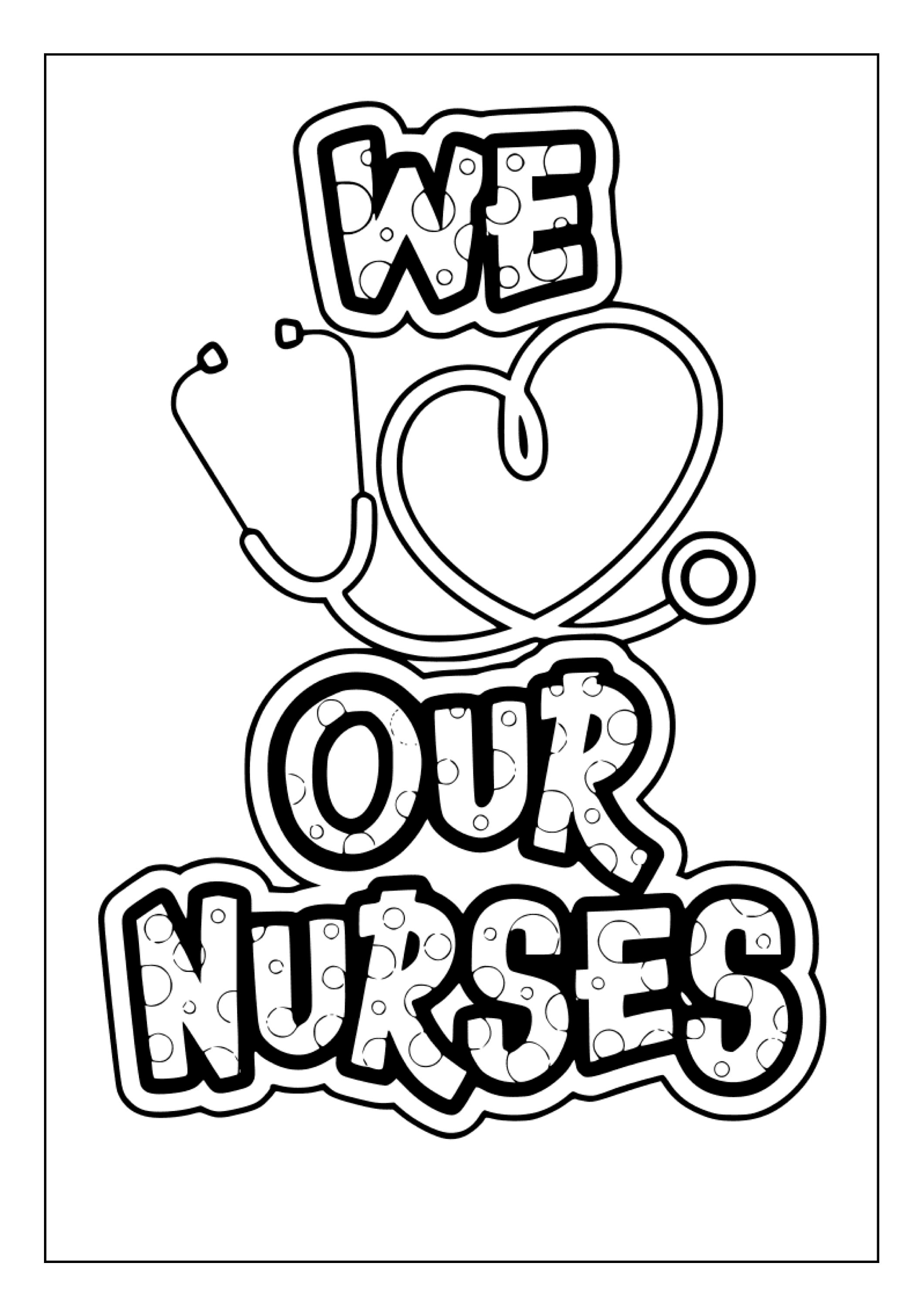 Printable Nurse Coloring Pages for Kids & Adults | 90 Pages | Instant ...