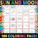 Printable Sun & Moon Coloring Pages for Kids and Adults | 180 Pages ...