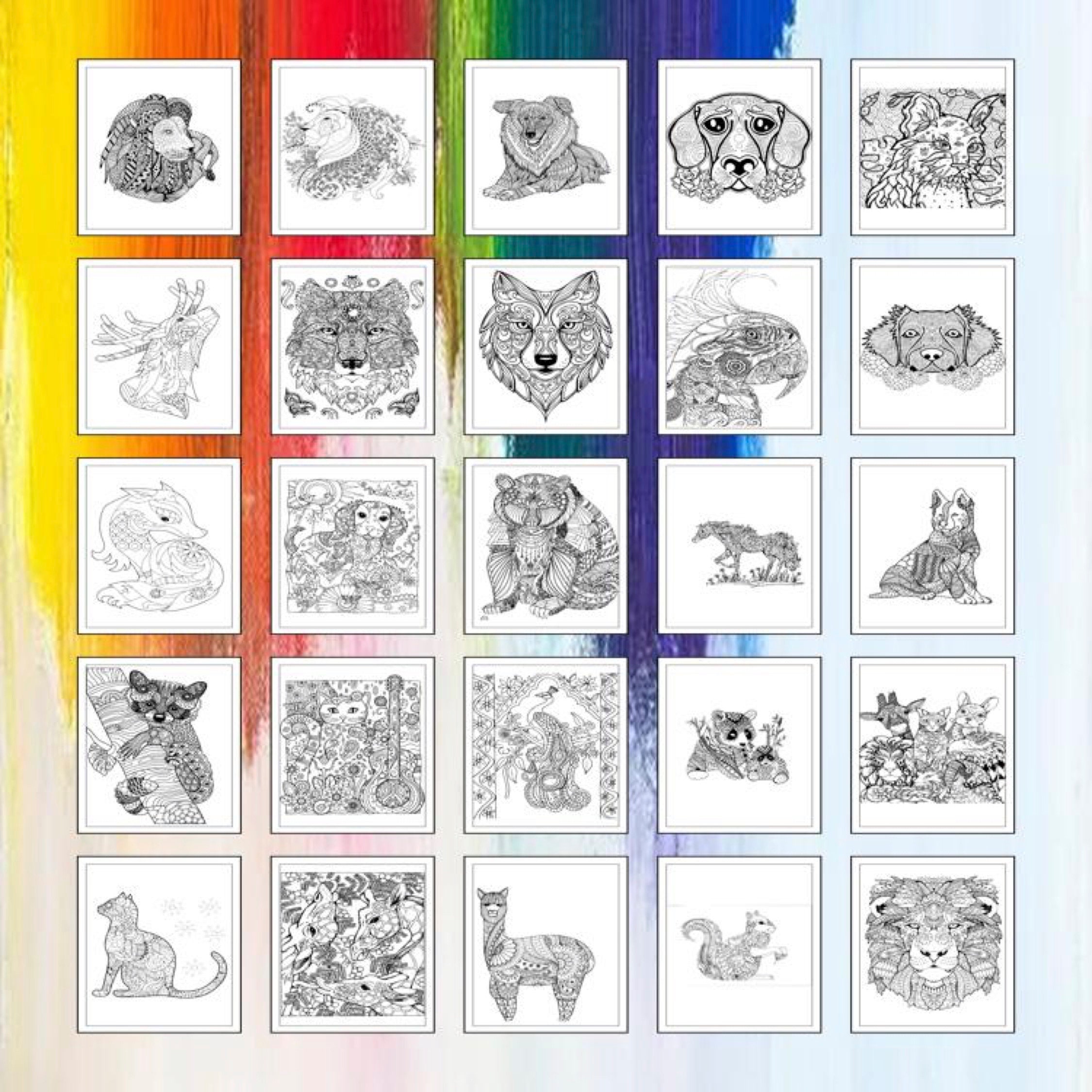 Printable Hard Animal Pattern Coloring Pages for Kids & Adults | 70 ...