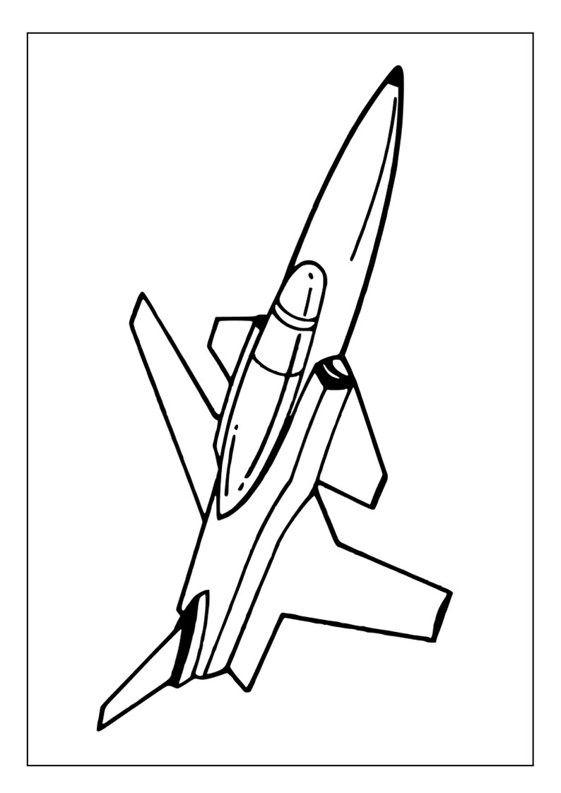 Printable Jet Coloring Pages for Kids & Adults | 35 Pages | Instant ...