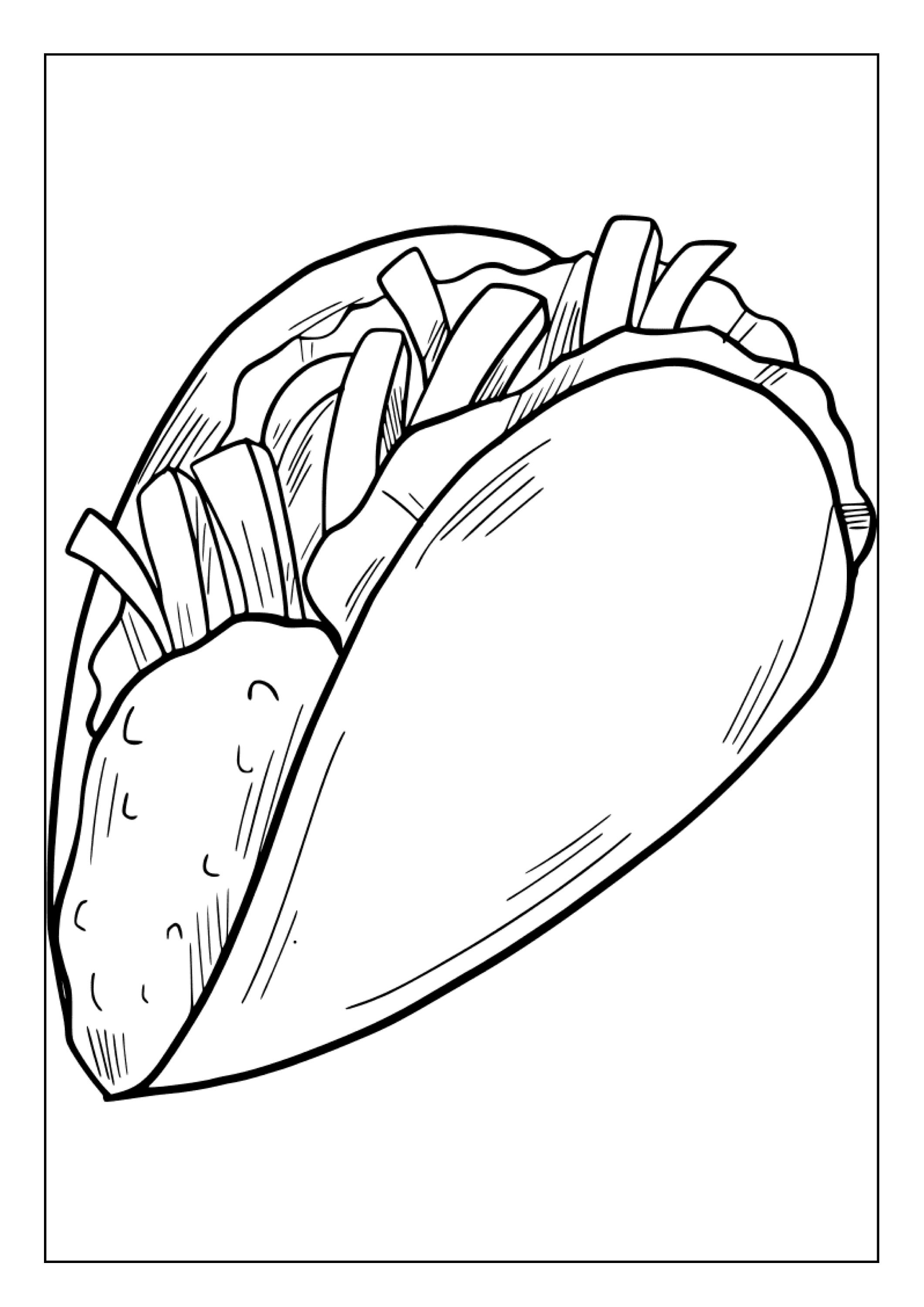 Printable Taco Coloring Pages for Kids and Adults | 25 Pages | Instant ...