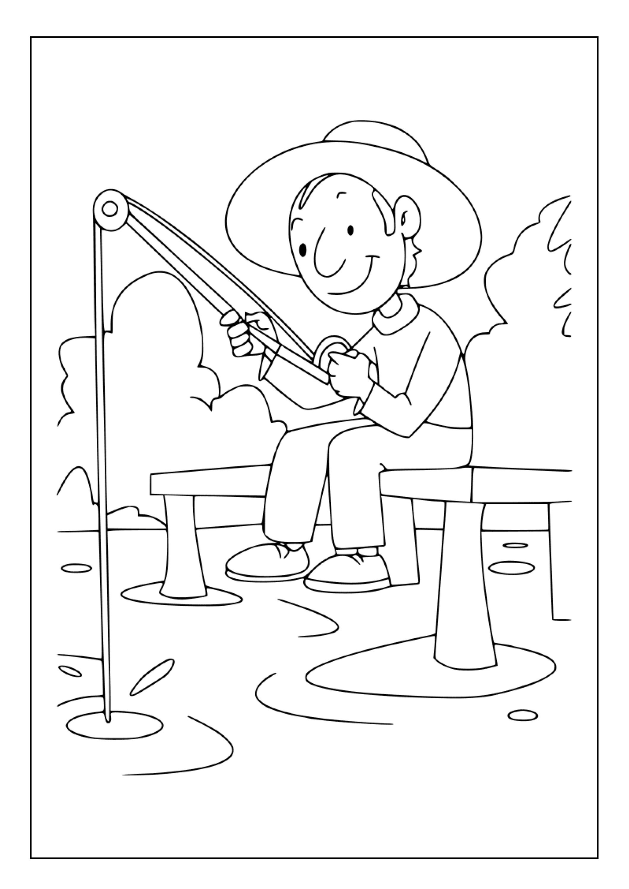 Printable Fishing Coloring Pages for Kids & Adults | 30 Pages | Instant ...