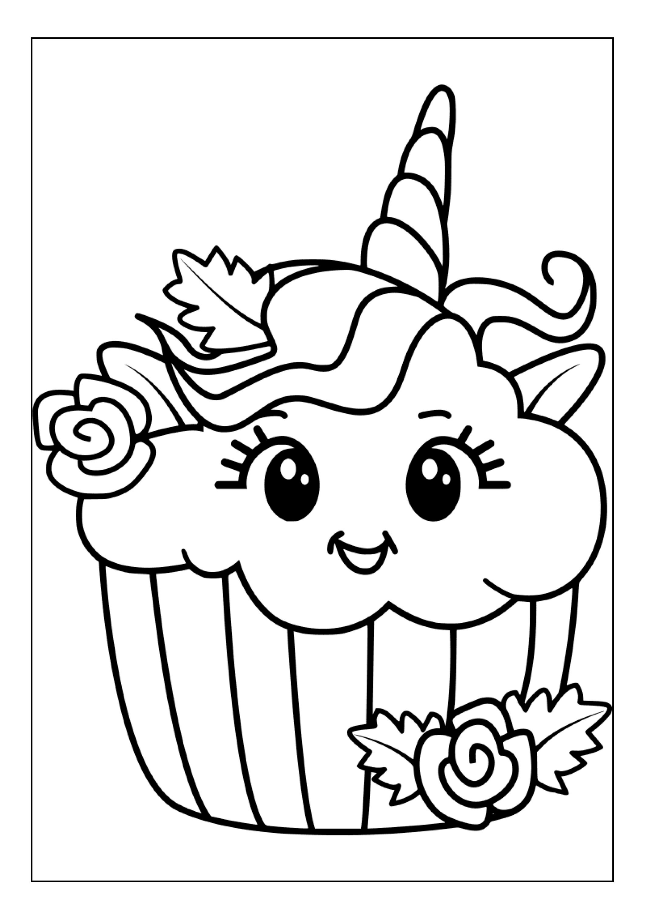 Printable Unicorn Cake Coloring Pages for Kids & Adults | 40 Pages ...