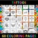 Printable Tattoos Coloring Pages for Kids and Adults 60 - Etsy