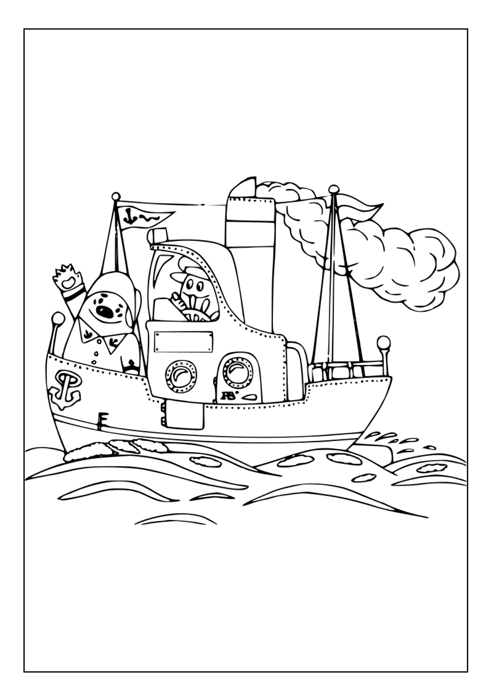 Printable Boat Coloring Pages for Kids and Adults | 100 Pages | Instant ...