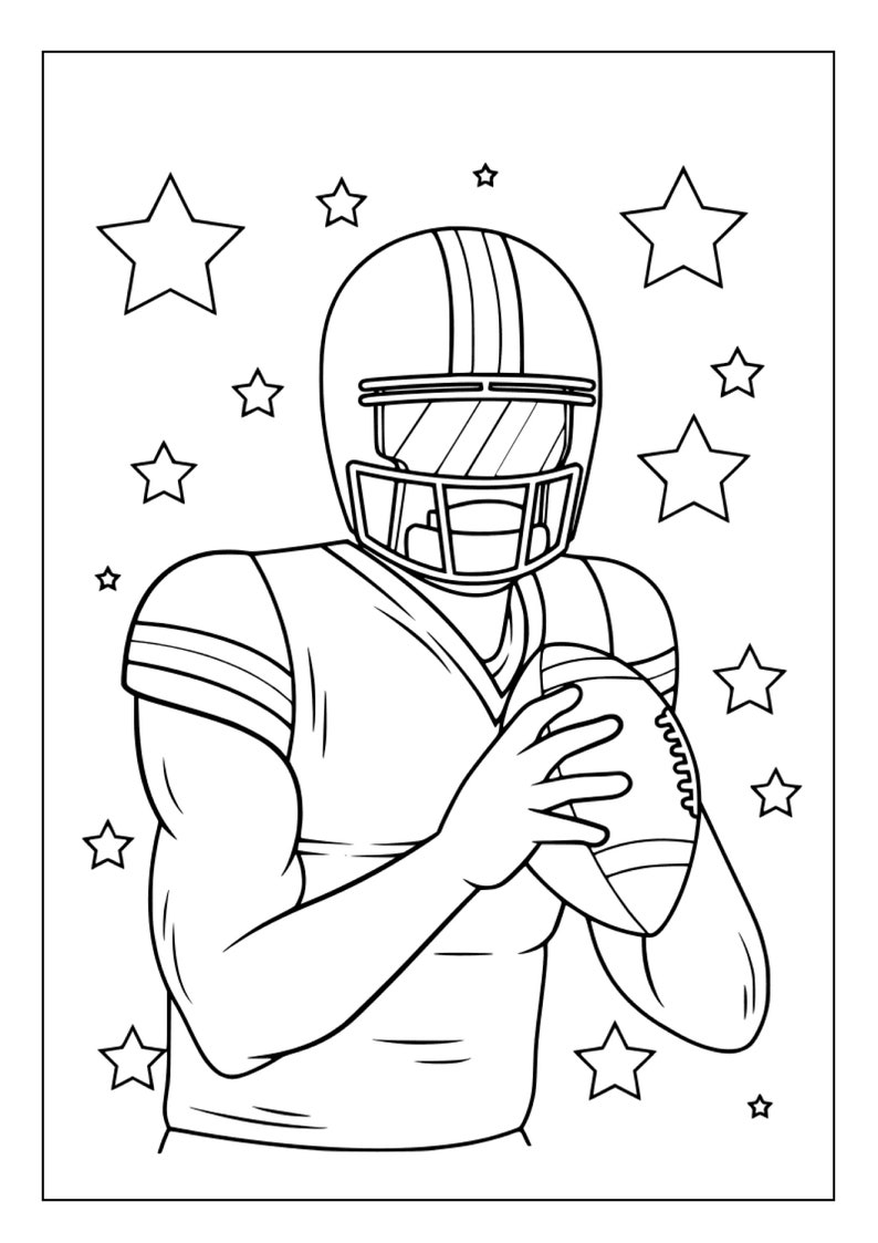 Printable American Football Coloring Pages for Kids & Adults | 35 Pages ...