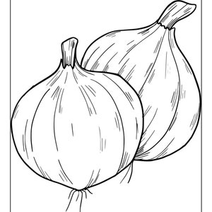 Printable Onion Coloring Pages for Kids & Adults | 30 Pages | Digital ...
