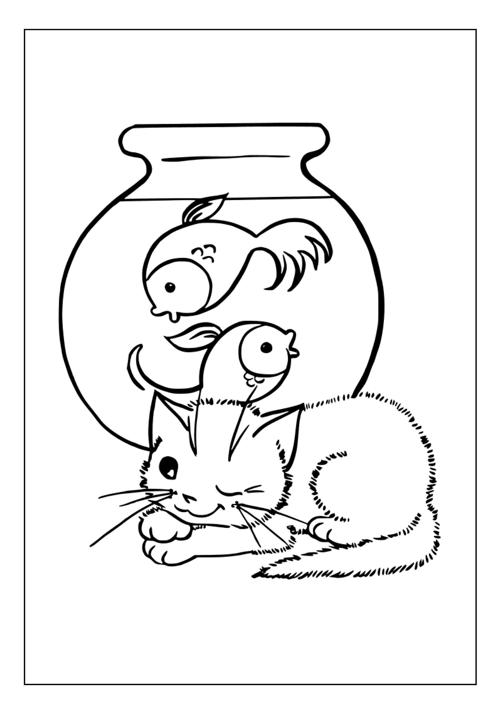 Printable Fish Bowl Coloring Pages for Kids & Adults 65 Pages - Etsy