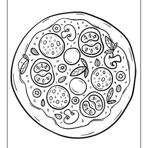 Printable Pizza Coloring Pages for Kids and Adults | 90 Pages | Instant ...