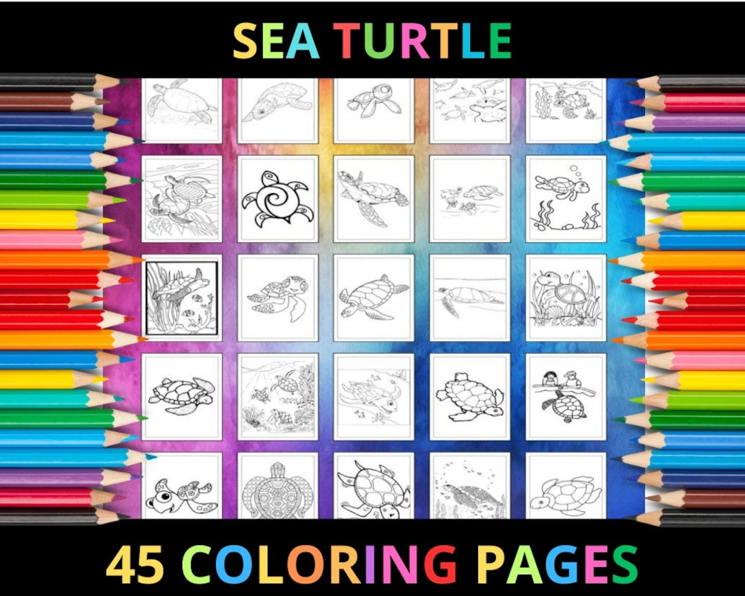 Printable Sea Turtle Coloring Pages for Kids and Adults | 45 Pages ...