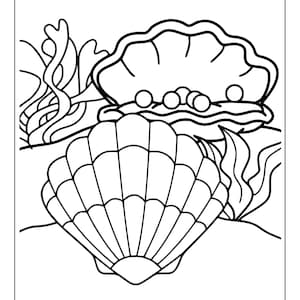 Printable Shell Coloring Pages for Kids & Adults | 85 Pages | Digital ...