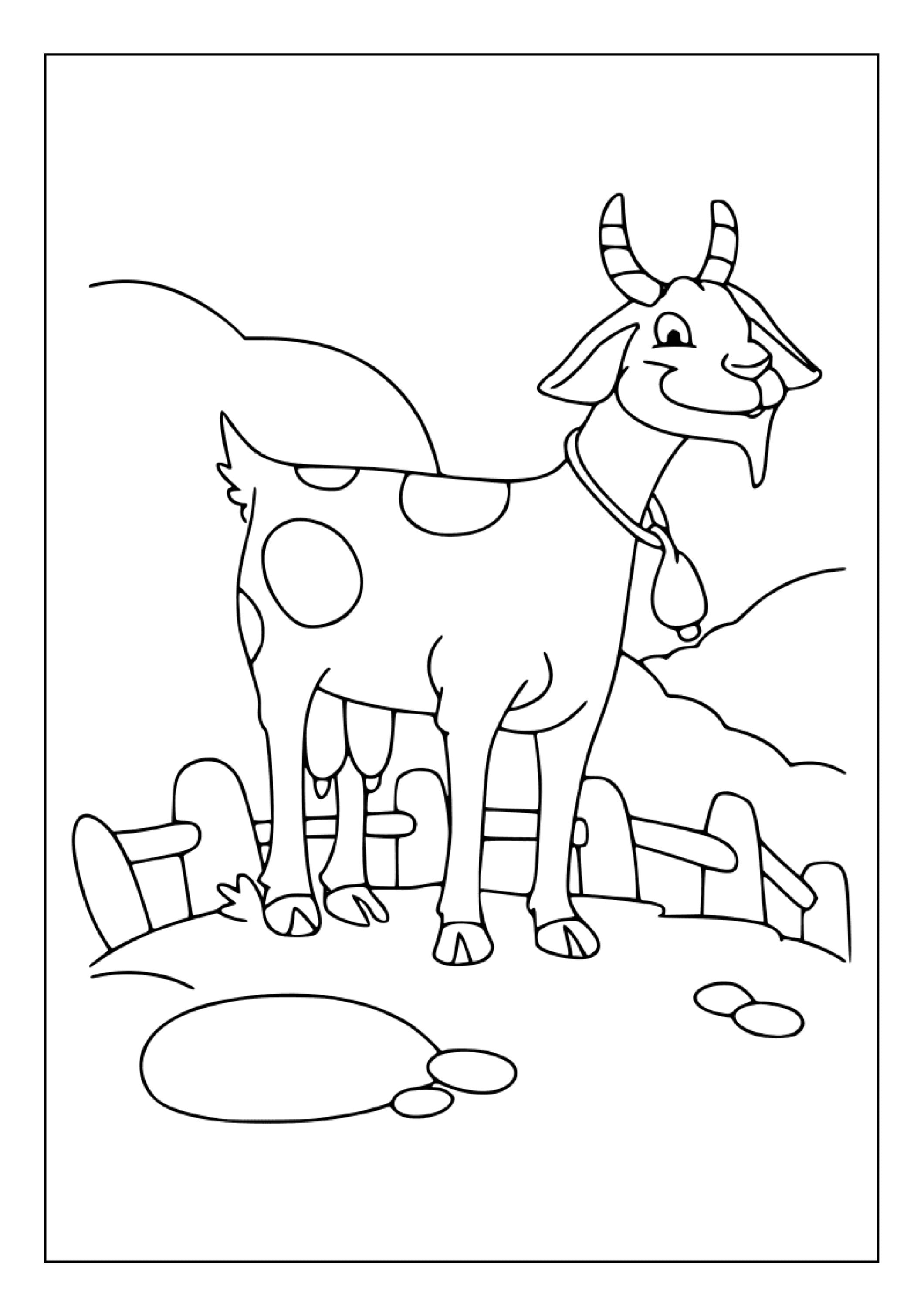 Printable Goats Coloring Pages for Kids and Adults | 40 Pages | Instant ...