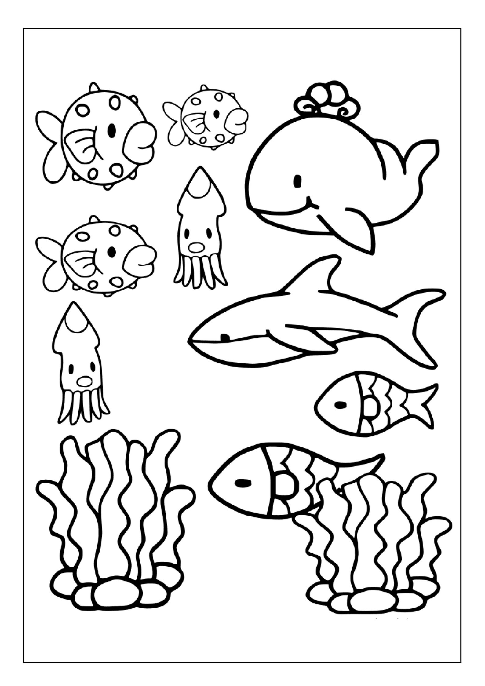 Printable Ocean Coloring Pages for Kids and Adults | 80 Pages | Instant ...