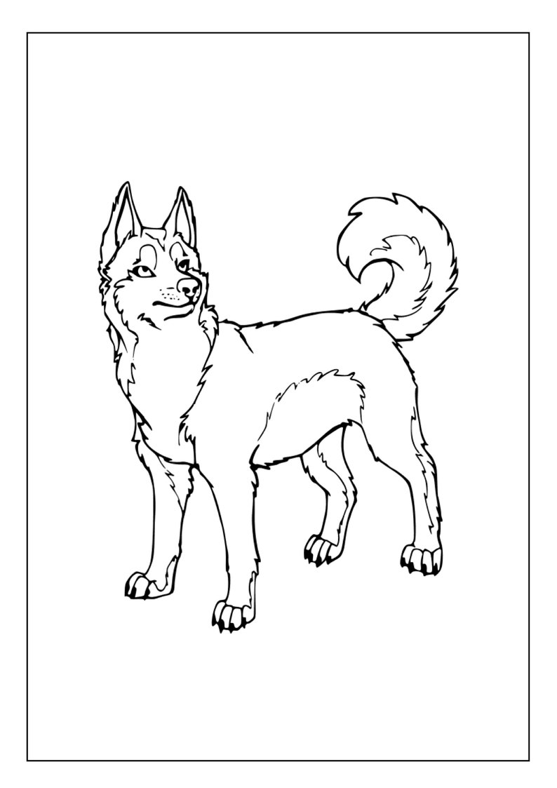 Printable Husky Coloring Pages for Kids and Adults | 45 Pages | Instant ...