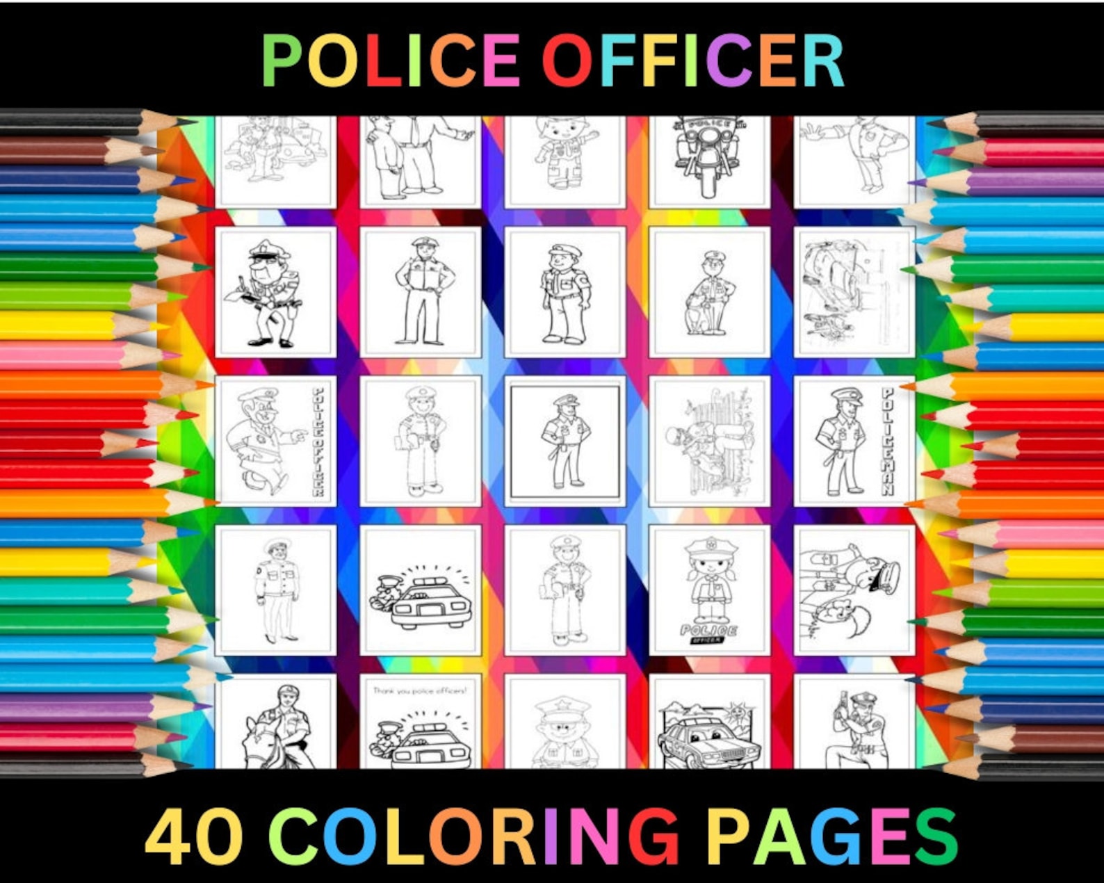 Printable Police Officer Coloring Pages for Kids & Adults | 40 Pages ...