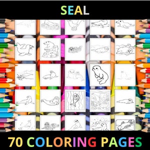 Printable Seals Coloring Pages for Kids and Adults | 70 Pages | Instant ...
