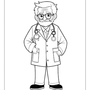 Printable Doctor Coloring Pages for Kids & Adults | 45 Pages | Digital ...