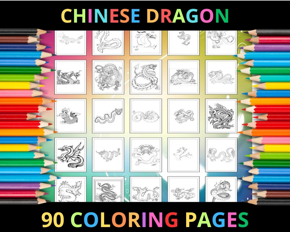 Printable Chinese Dragon Coloring Pages for Kids and Adults | 90 Pages ...