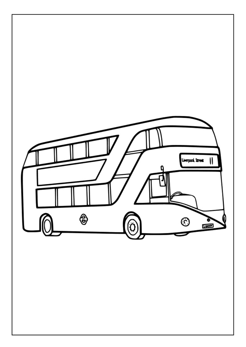 Printable Buses Coloring Pages for Kids & Adults 30 Pages - Etsy