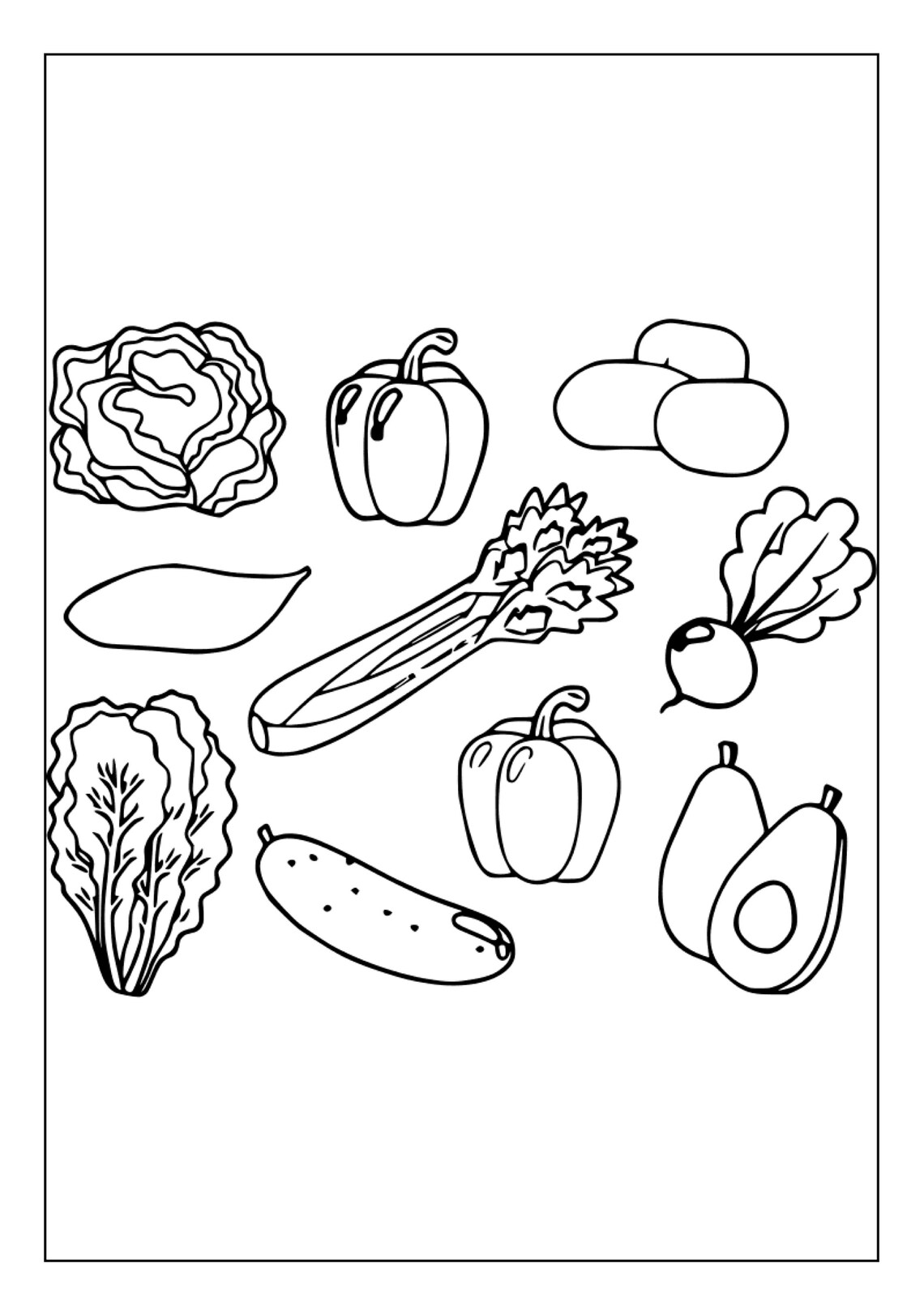 Printable Vegetables Coloring Pages for Kids and Adults 35 Pages ...
