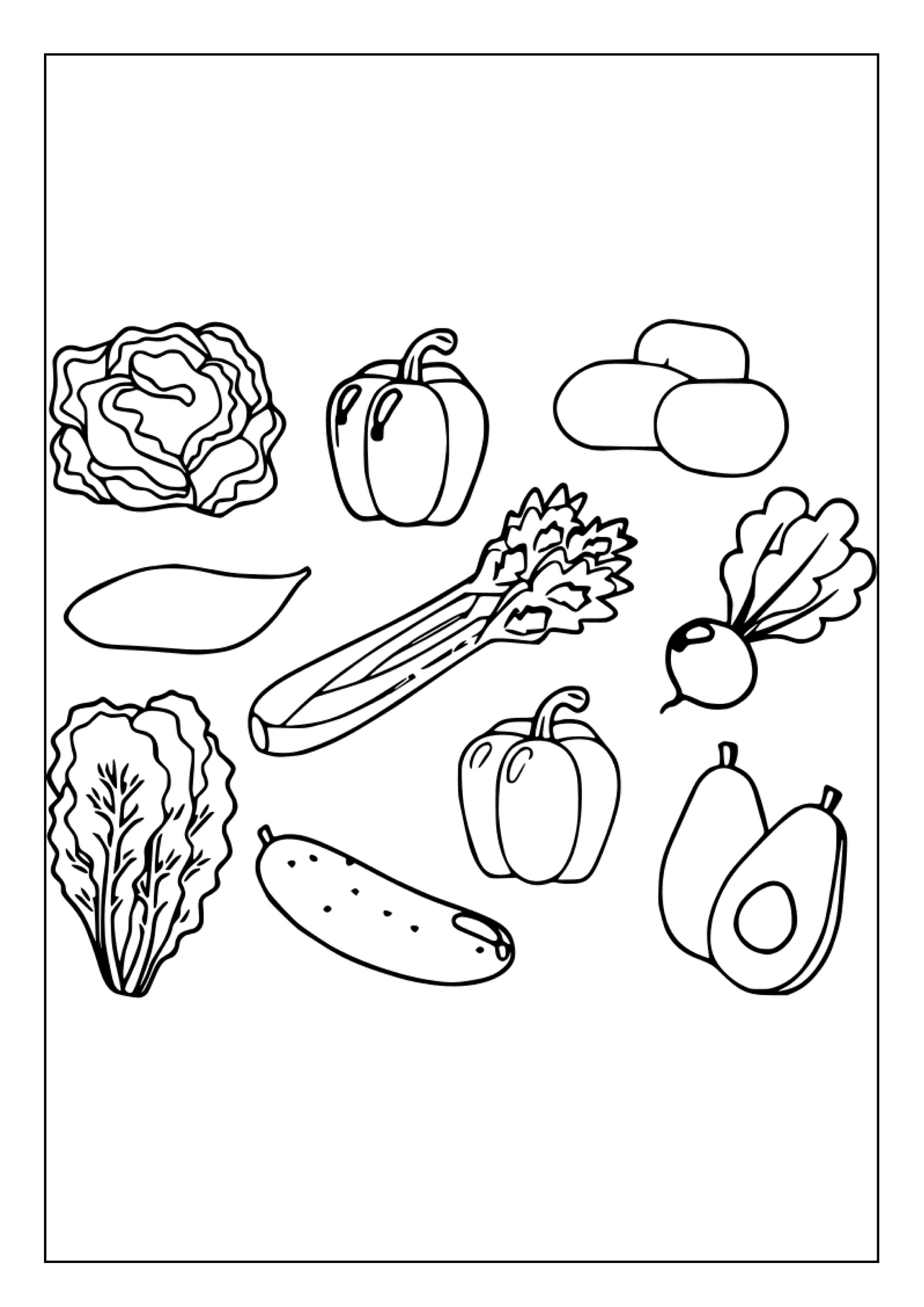 Printable Vegetables Coloring Pages for Kids and Adults | 35 Pages ...