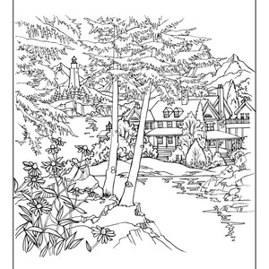 Printable Scenery Coloring Pages for Kids and Adults | 50 Pages ...