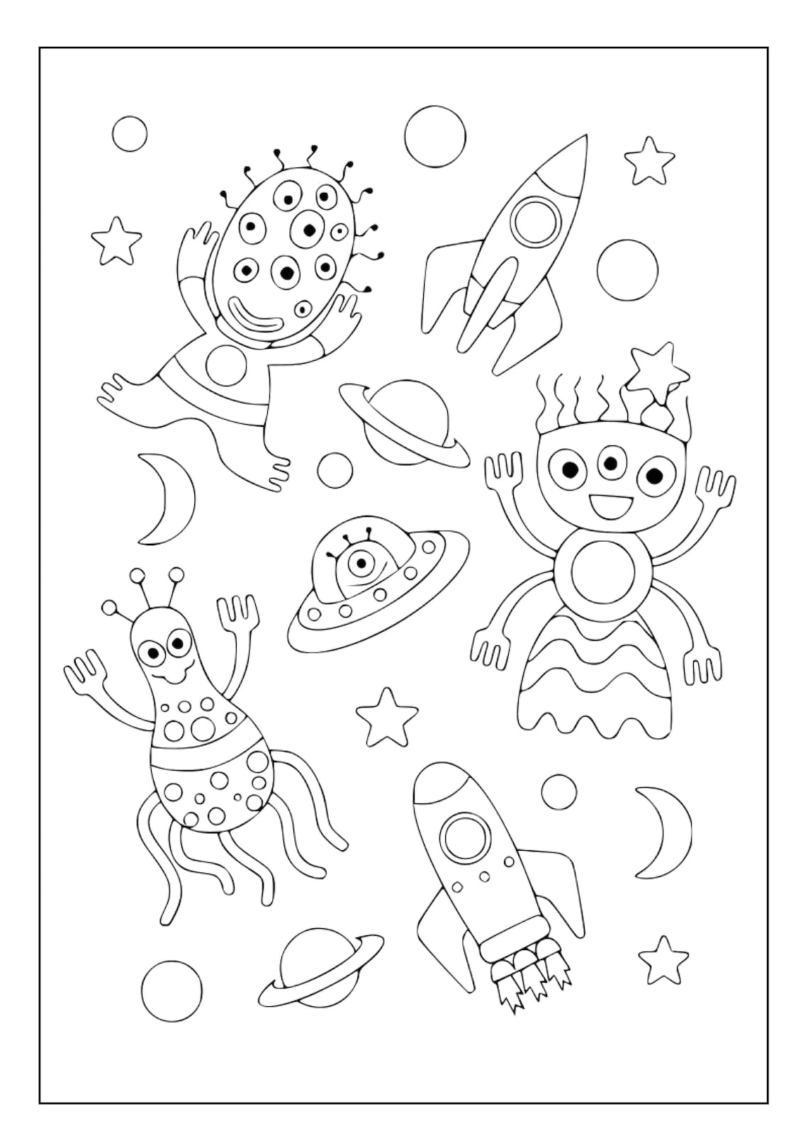 Printable Alien Coloring Pages for Kids and Adults | 100 Pages ...