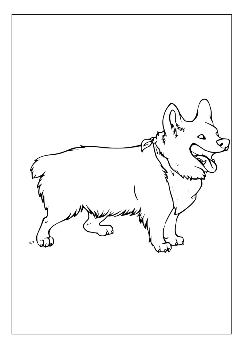 Printable Corgi Coloring Pages for Kids & Adults | 30 Pages | Instant ...