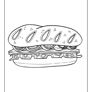 Printable Delicious Sandwich Coloring Pages for Kids & Adults | 90 ...