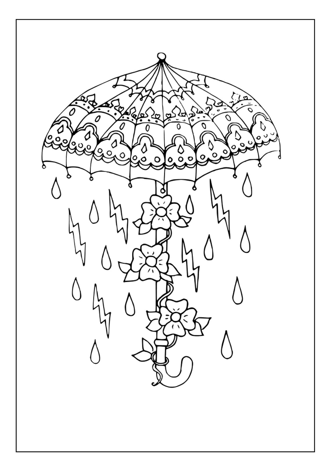 Printable Umbrella Coloring Pages for Kids & Adults |25 Pages | Instant ...