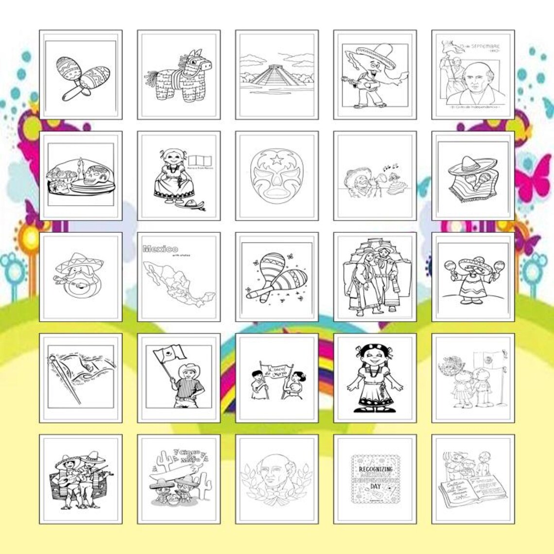 Printable Mexican Independence Day Coloring Pages for Kids & Adults ...