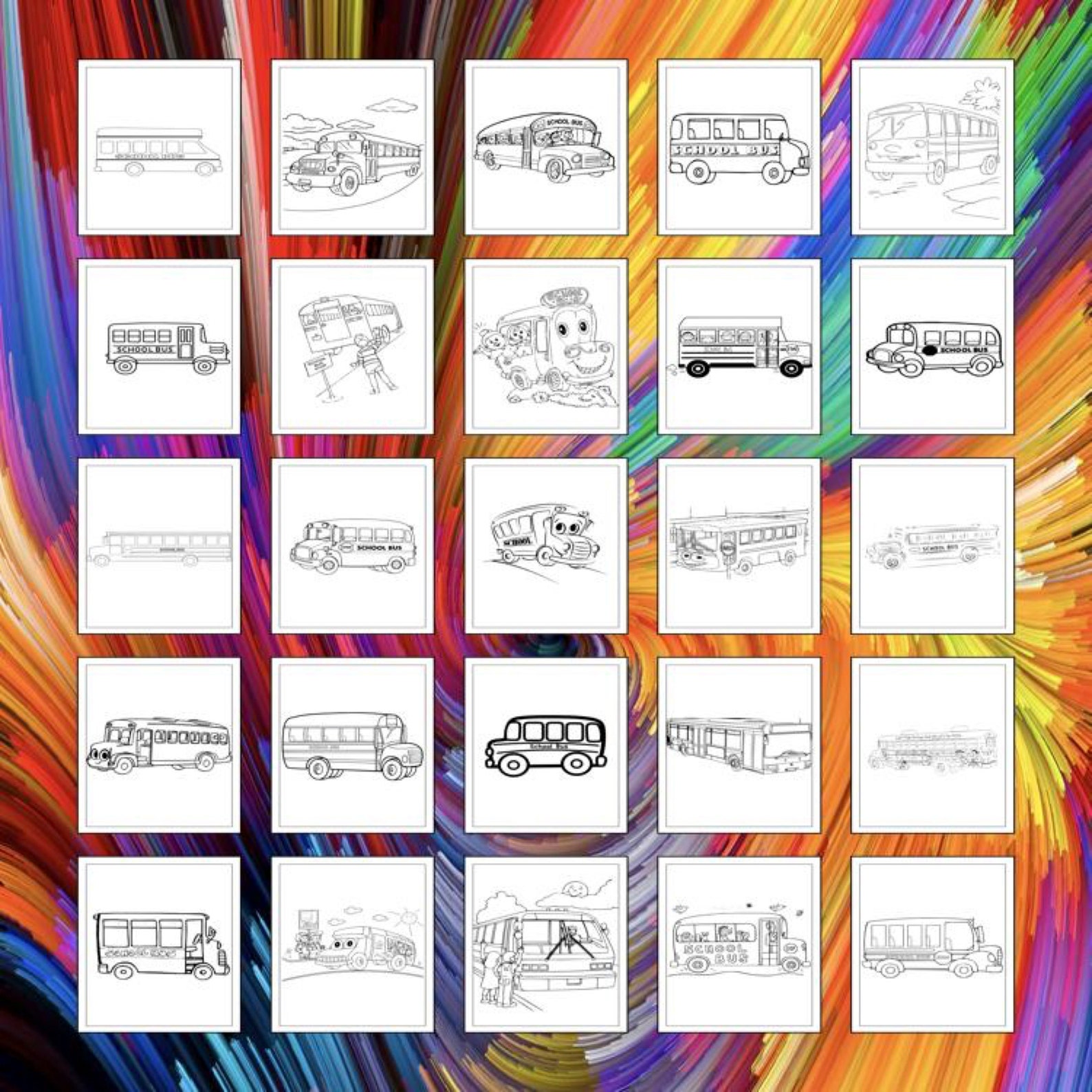 Printable School Bus Coloring Pages for Kids and Adults | 80 Pages ...