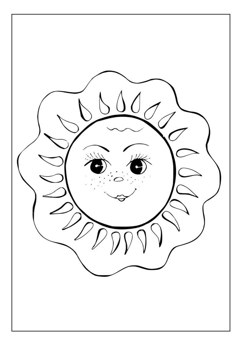 Printable Sun Coloring Pages for Kids & Adults | 29 Pages | Instant ...