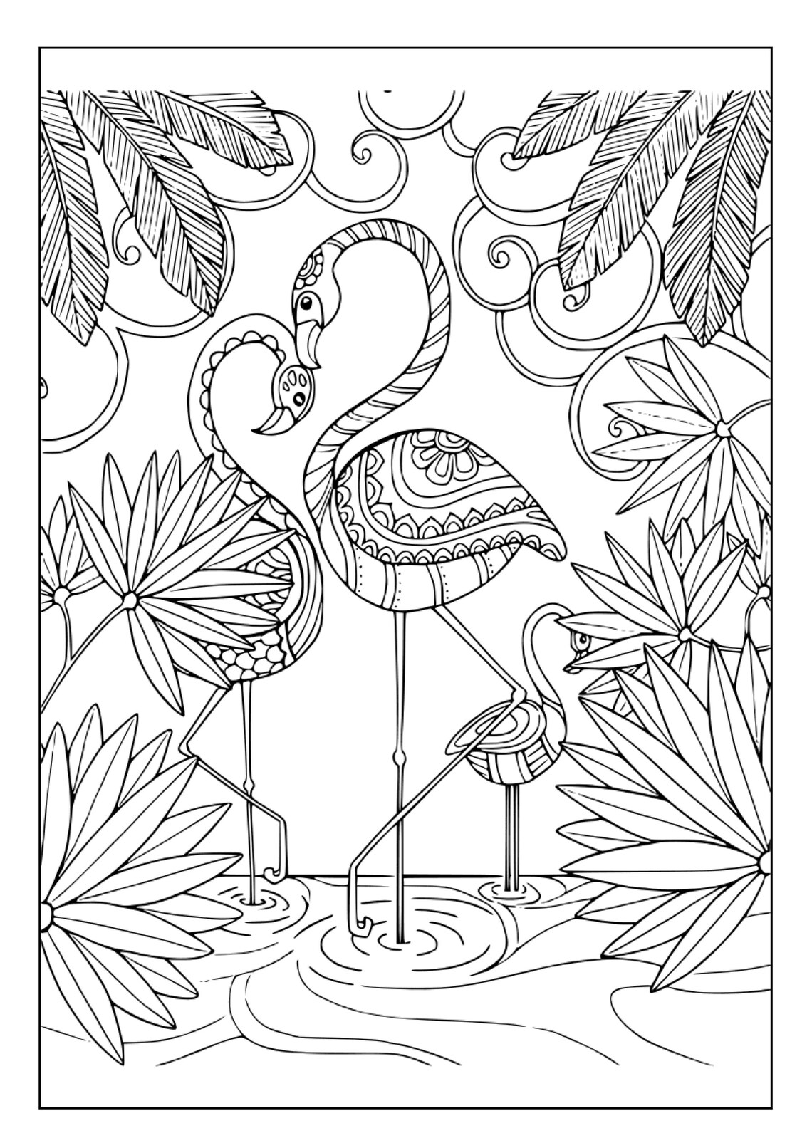 Printable Flamingo Coloring Pages for Kids and Adults | 100 Pages ...