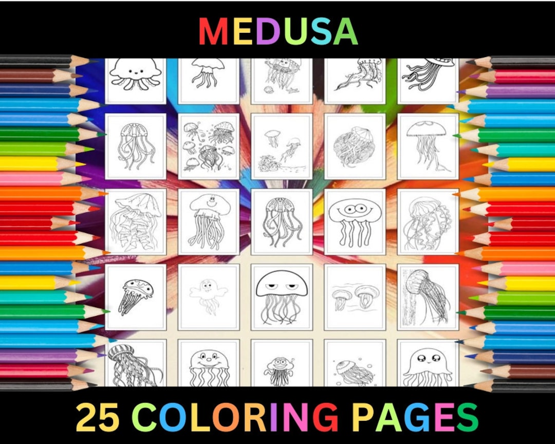Printable Medusa Coloring Pages for Kids & Adults | 25 Pages | Digital ...