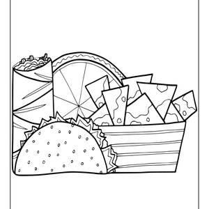 Printable Taco Coloring Pages for Kids and Adults | 25 Pages | Instant ...