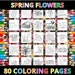 Printable Spring Flowers Coloring Pages for Kids & Adults | 80 Pages ...