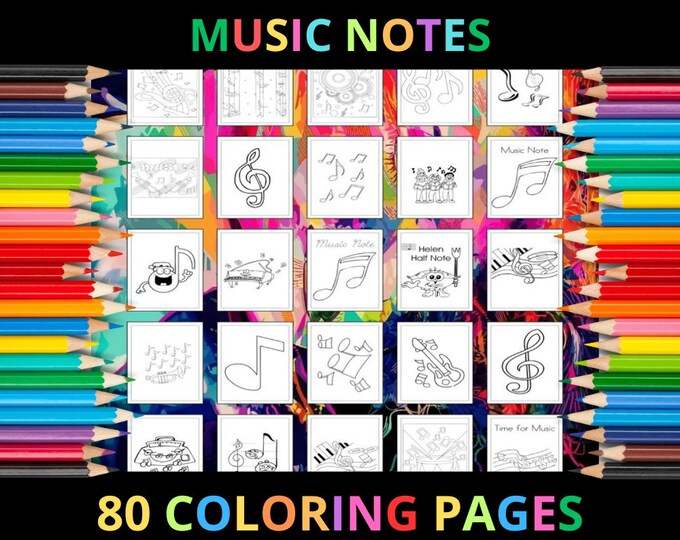 PRINTABLE COLORING PAGE Music Themed Pdf Jpeg - Etsy Canada